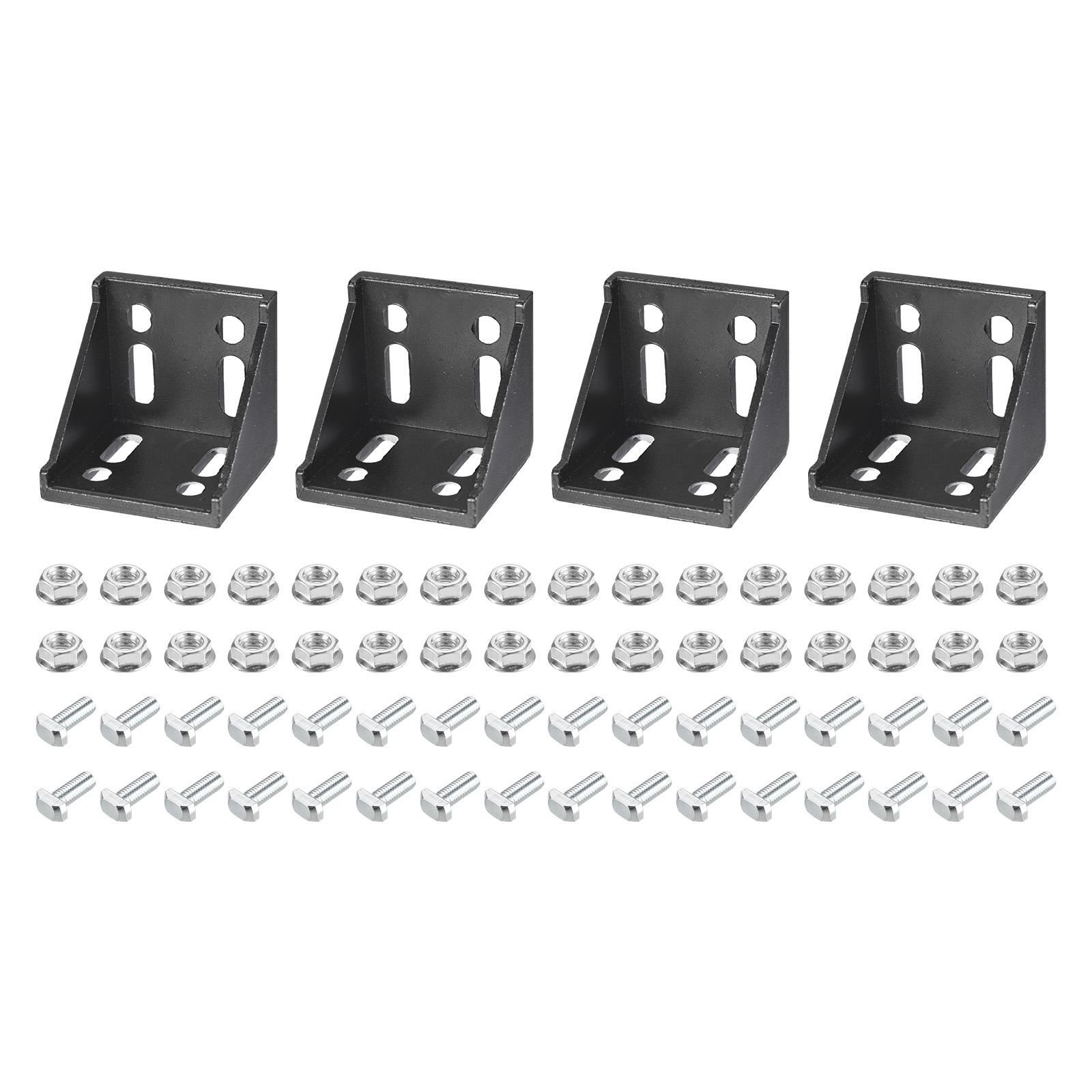 4Sets 6060 Inside Corner Bracket Gusset Kits 56x56x59mm - Black ...