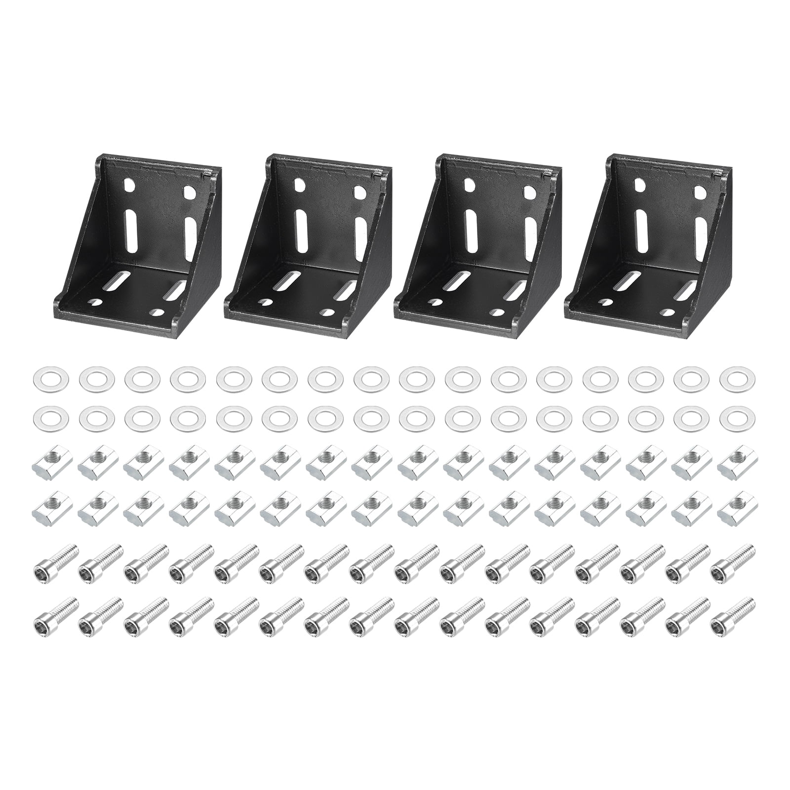 4Sets 8080 Inside Corner Bracket Gusset Mount Kits 78x78x79mm (Black ...