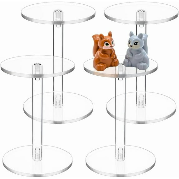 4Sets Acrylic Display Stand 2.7x4inch Round Barbell Pedestal Display ...