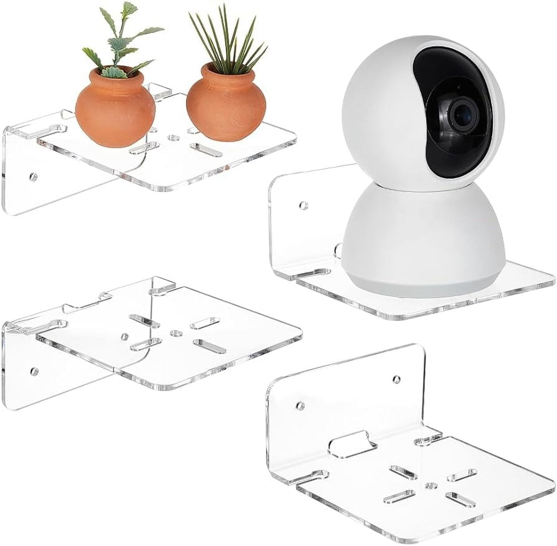 4Sets Acrylic Floating Shelves 3.9" Square Clear Acrylic Wall Mounted ...