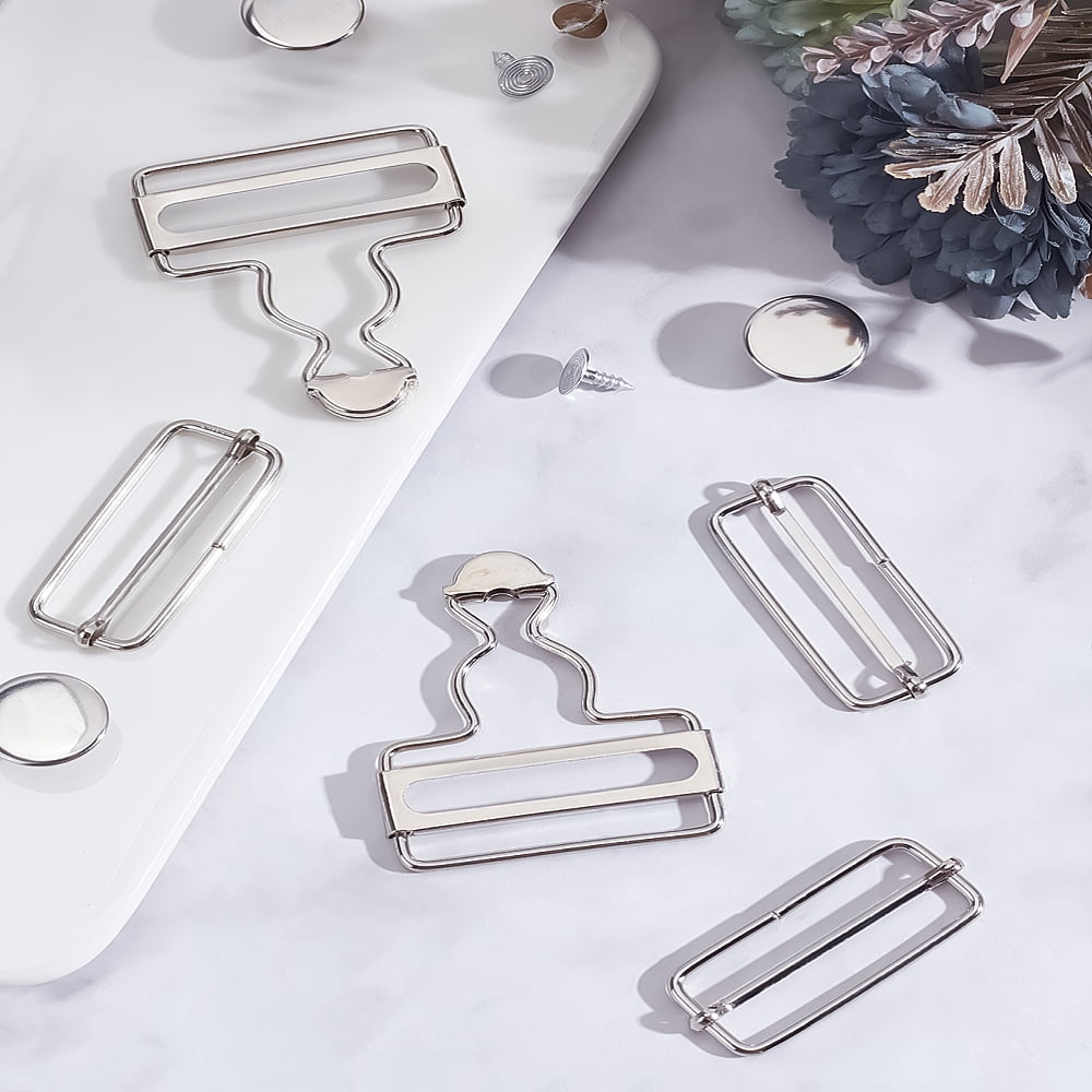 4Sets Adjustable Iron Buckle For Bib Pants Platinum 58.5x44x2mm diy ...