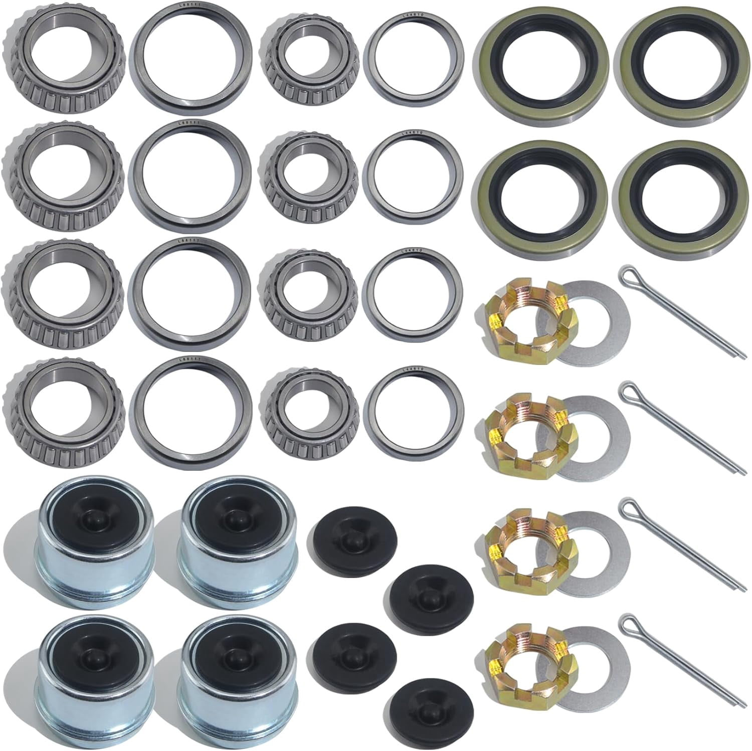 4Sets L68149 L44649 Trailer Hub Bearings Kit for 1-3/8'' to 1-1/16 ...