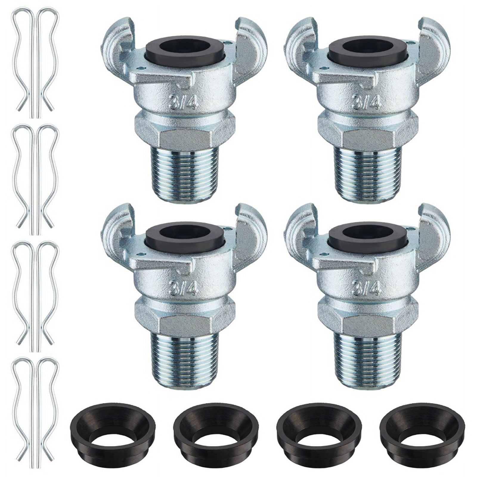 4Sets NPT Air Hose Fitting 2 Lug Universal Coupling Chicago Fitting for Female and Male End ...