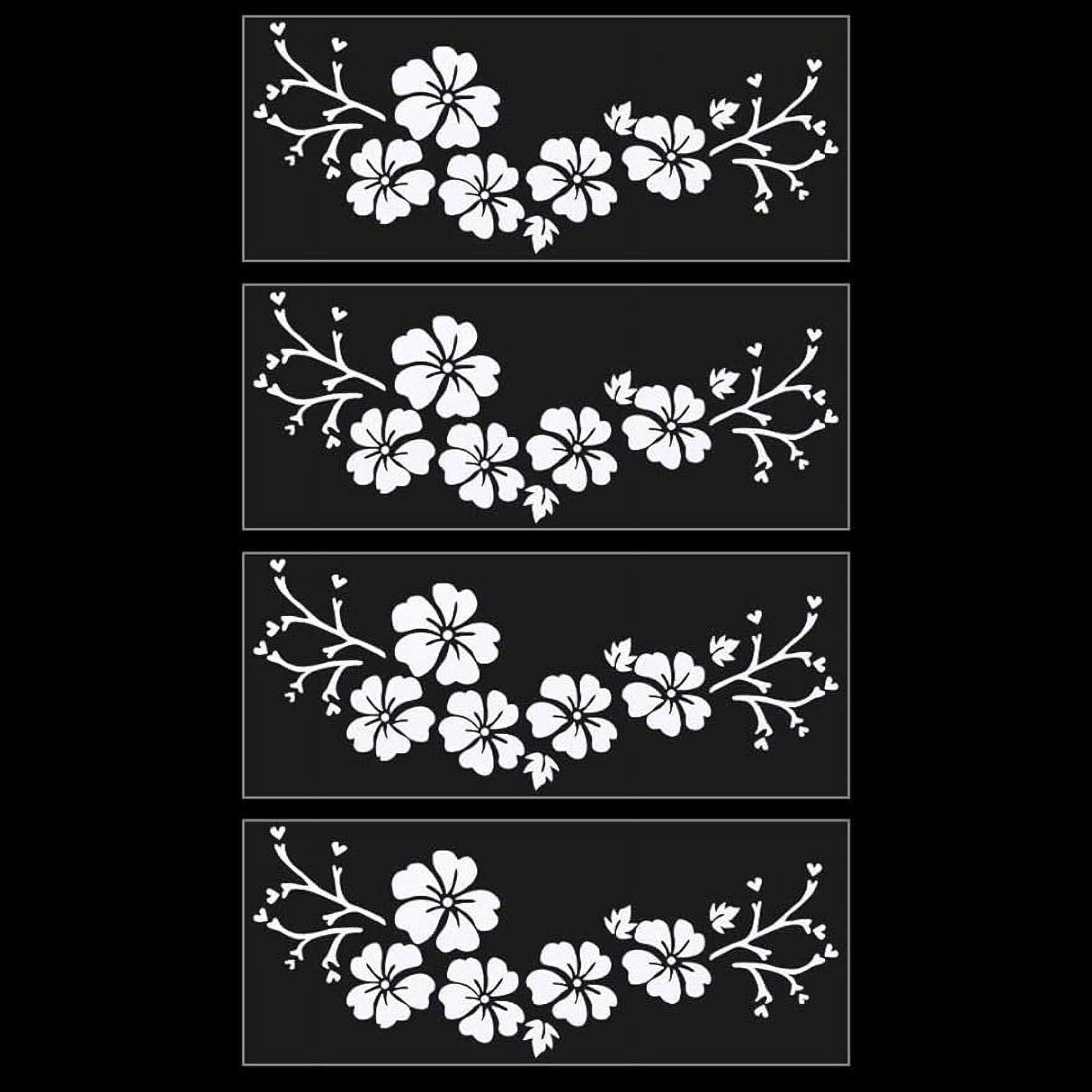 4Sheets Hawaiian Stickers and Decals Hibiscus Flower Car Sticker White ...