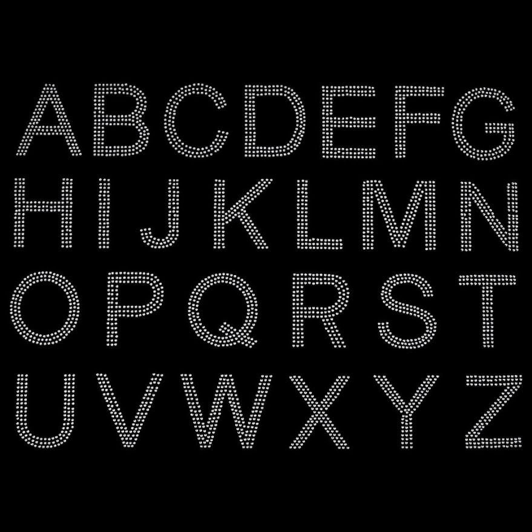 4Sheets Letters Rhinestone Iron on Transfer Glitter Crystal Letter A~Z ...