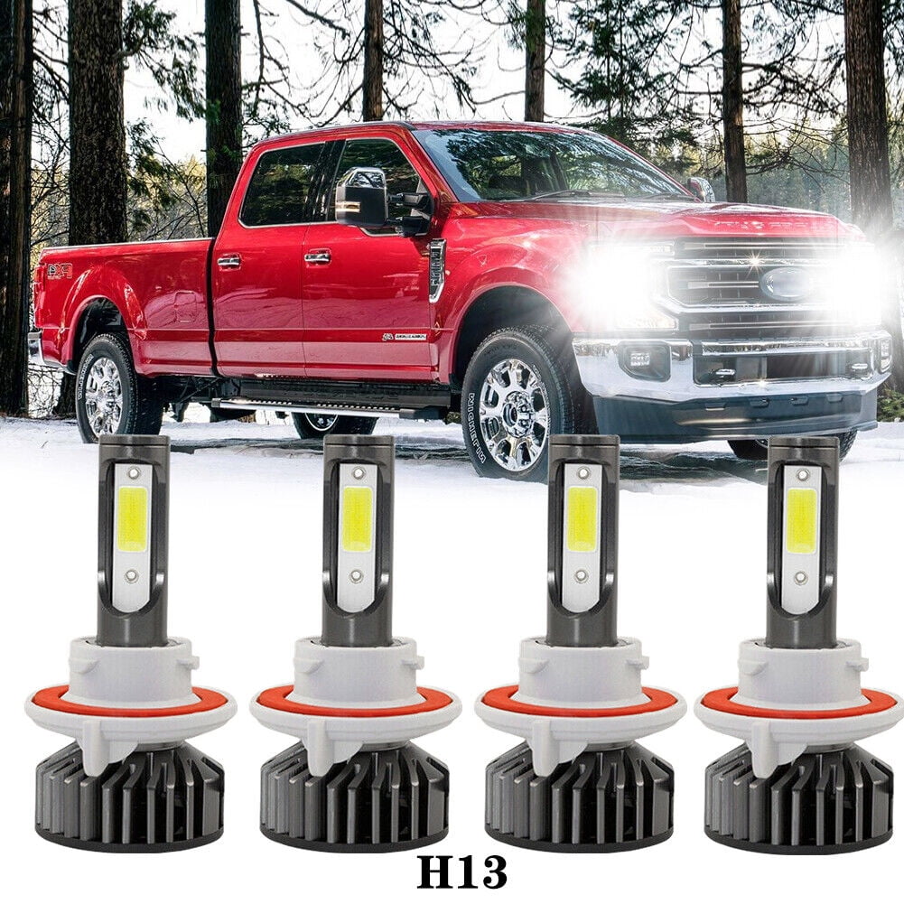 4Sides LED H13 Headlight 6000K For 2017 2018 2019 Ford F250 F350 F450 ...
