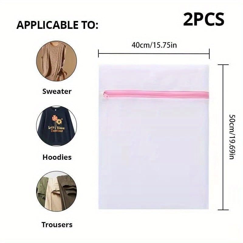 4Size Transparent Zippered Laundry Fine Mesh Pocket Reusable Sturdy for ...