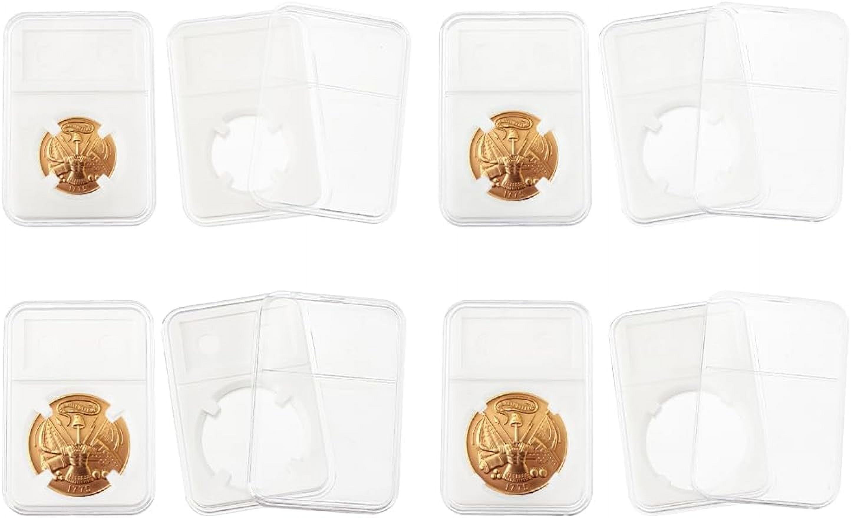 4Sizes Coin Slab Snap Display Holder 8pcs White Coin Cases for ...