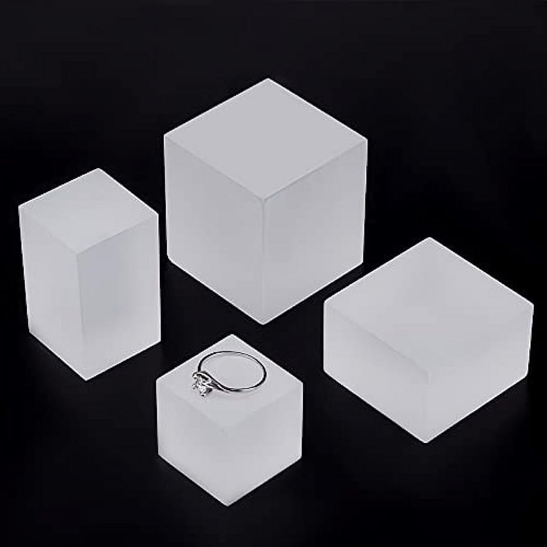 4Sizes Cube Display Block Frosted Display Bases Jewelry Display Stand ...