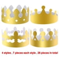 4Styles 20Pcs King Crown Party Hats Gold Paper Crowns for Coronation ...