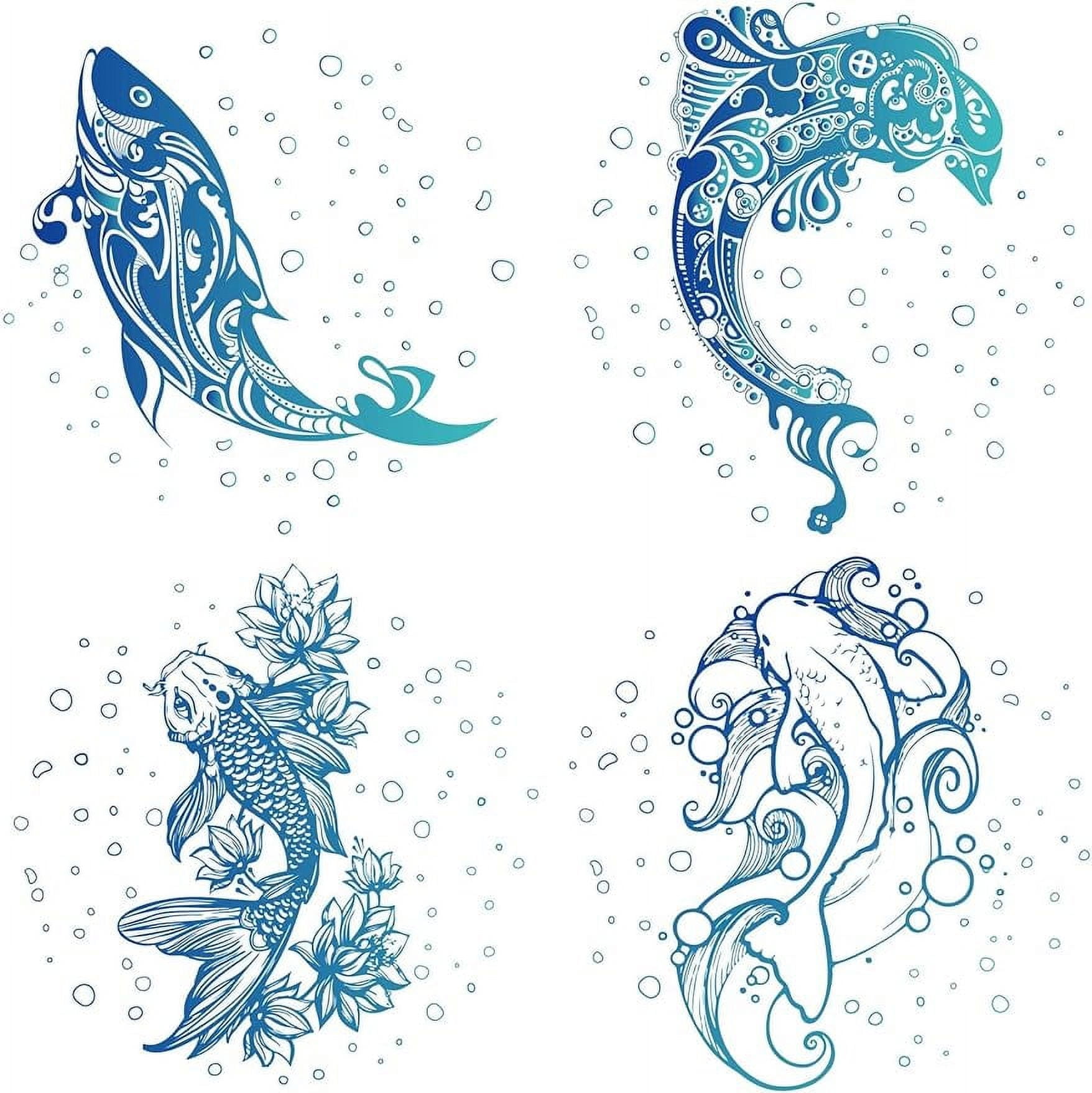 4Styles 6.3 Inch Sea Shark Window Decals Static Sea Animal Glass ...