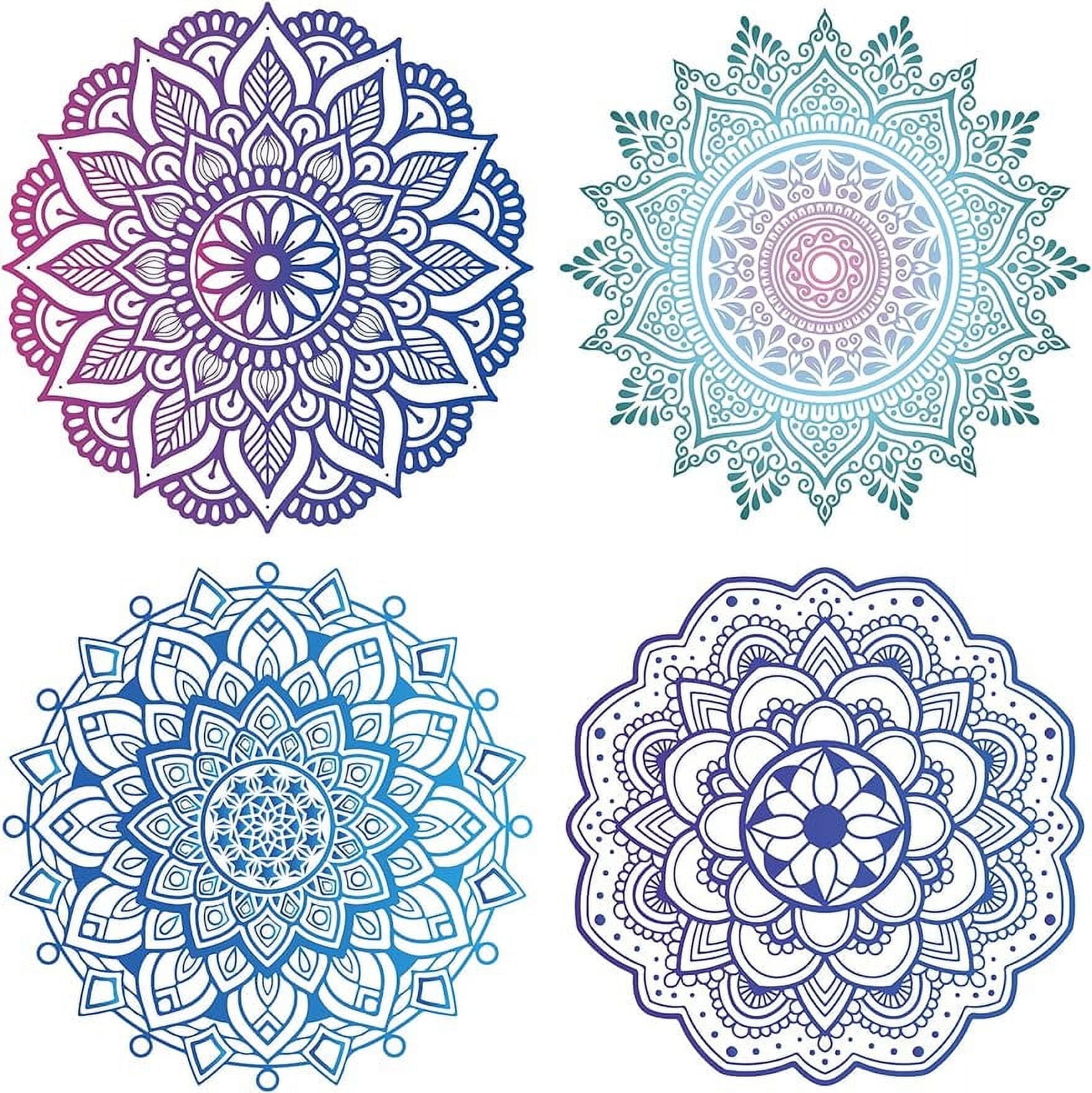 4Styles Mandala Window Clings Non Adhesive Static Flower of Life ...
