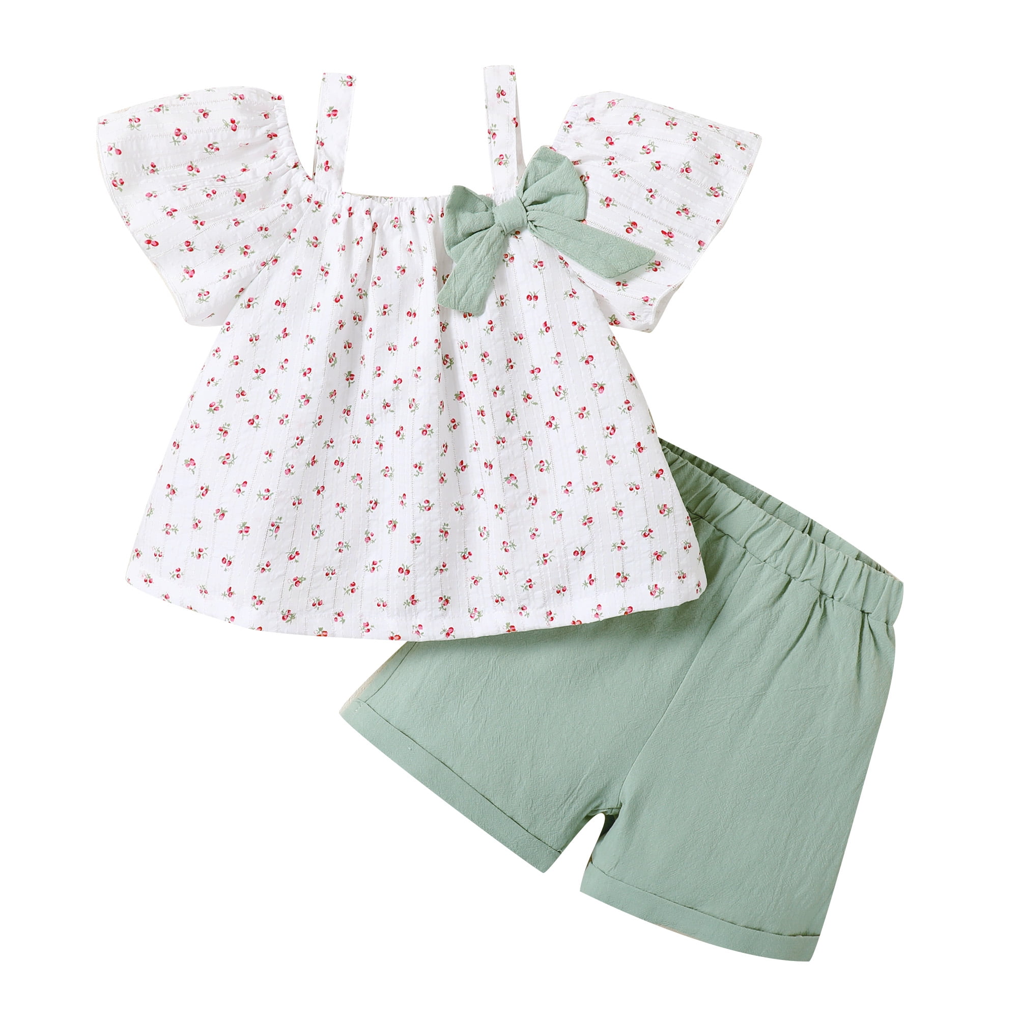 4T Baby Girls Clothes 5T Girls 2PCS Summer Outfits Set Toddler Girls ...