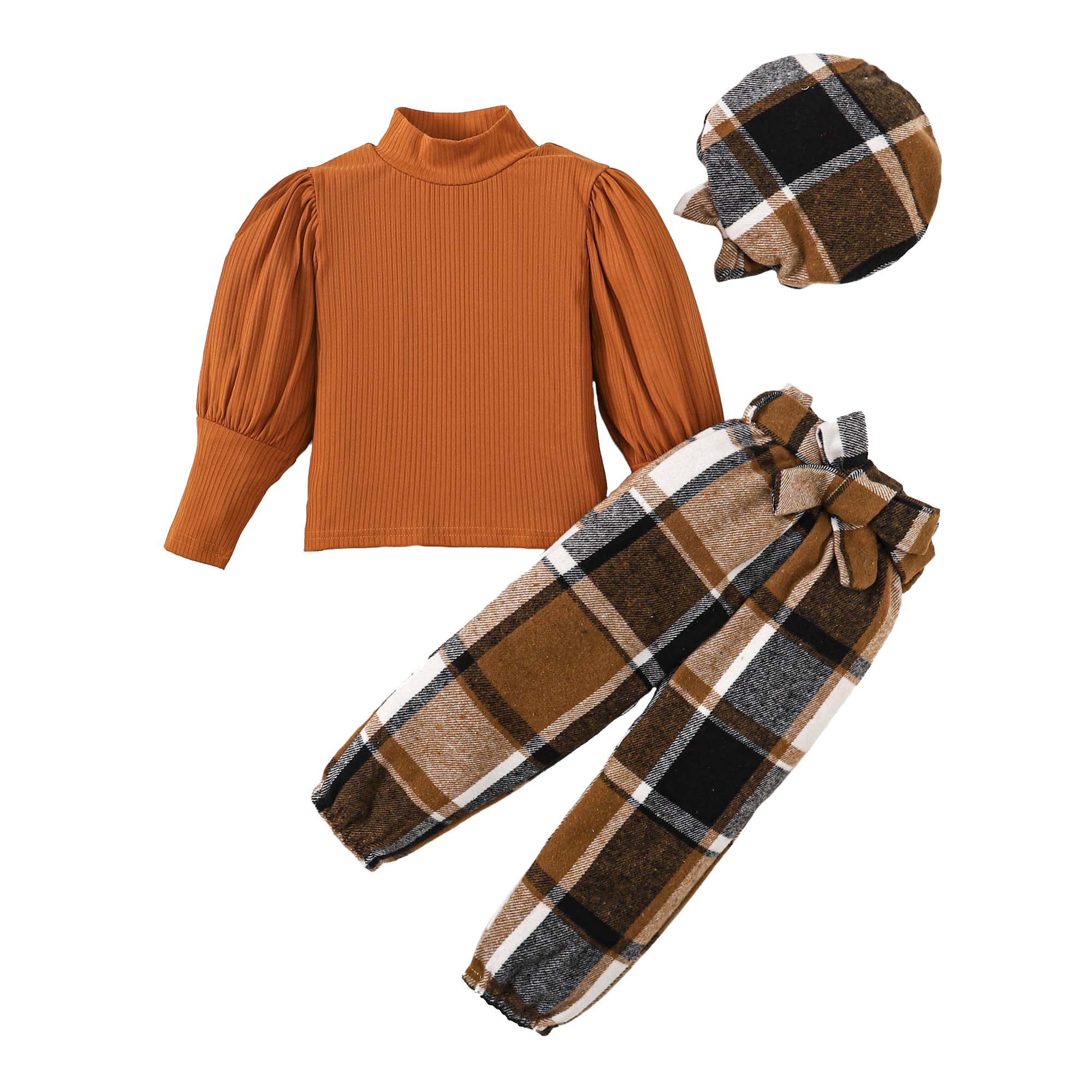 4T Baby Girls Clothes 5T Girls 3PCS Fall Winter Outfits Set Solid Color ...