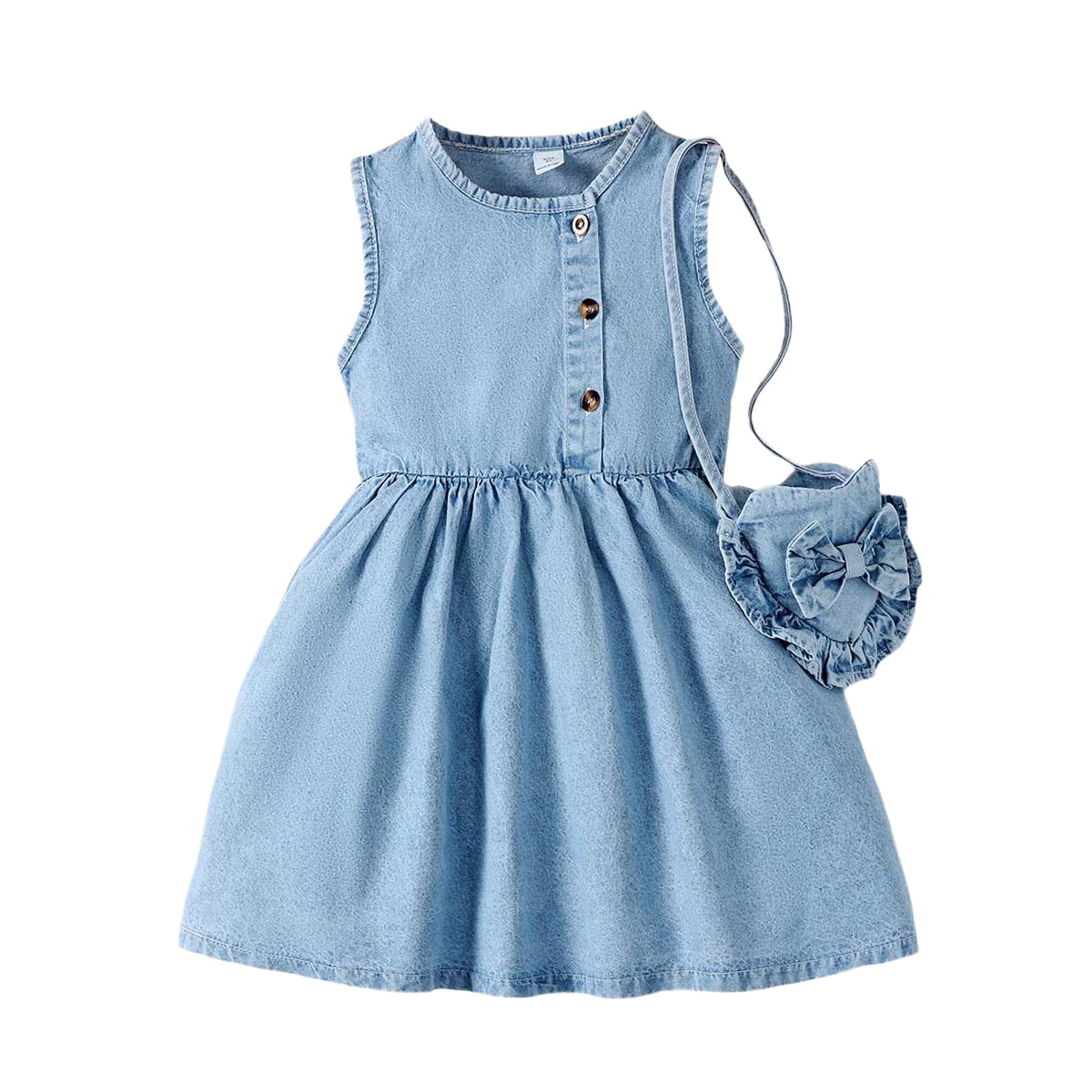 4T Baby Girls Summer Dress 4T Girls Sleeveless Dress Solid Color ...