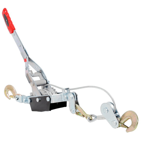 4T Dual Gear Winch Puller 12FT Cable 3 Hooks Easy Hand Ratchet System ...