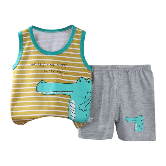 4T Summer Outfits for Girls, Toddler Boys 2-piece Tank Top and Shorts ...