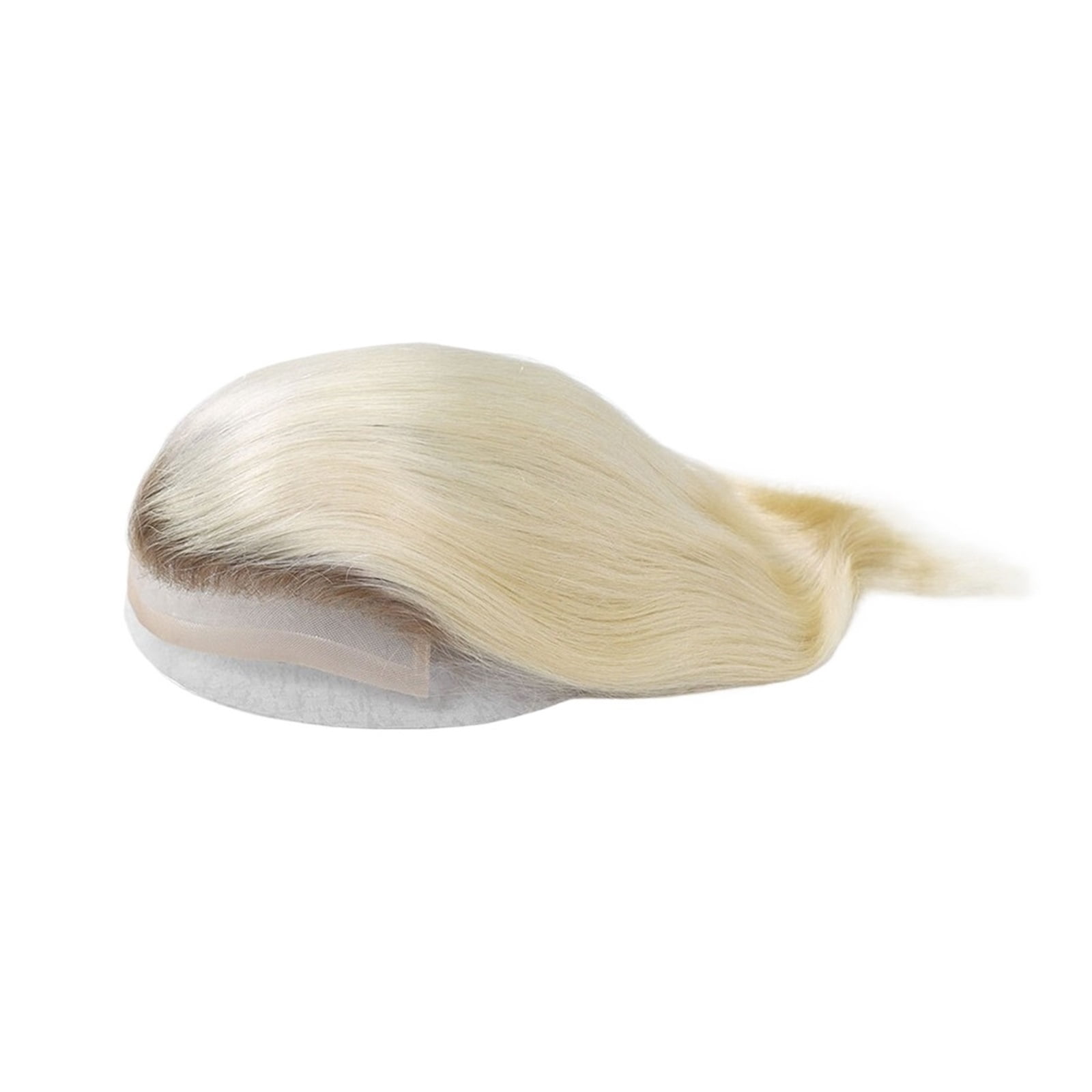 #4T613 Blonde Hair Toupee Wig For Men Dark Roots Remy Human Hair ...