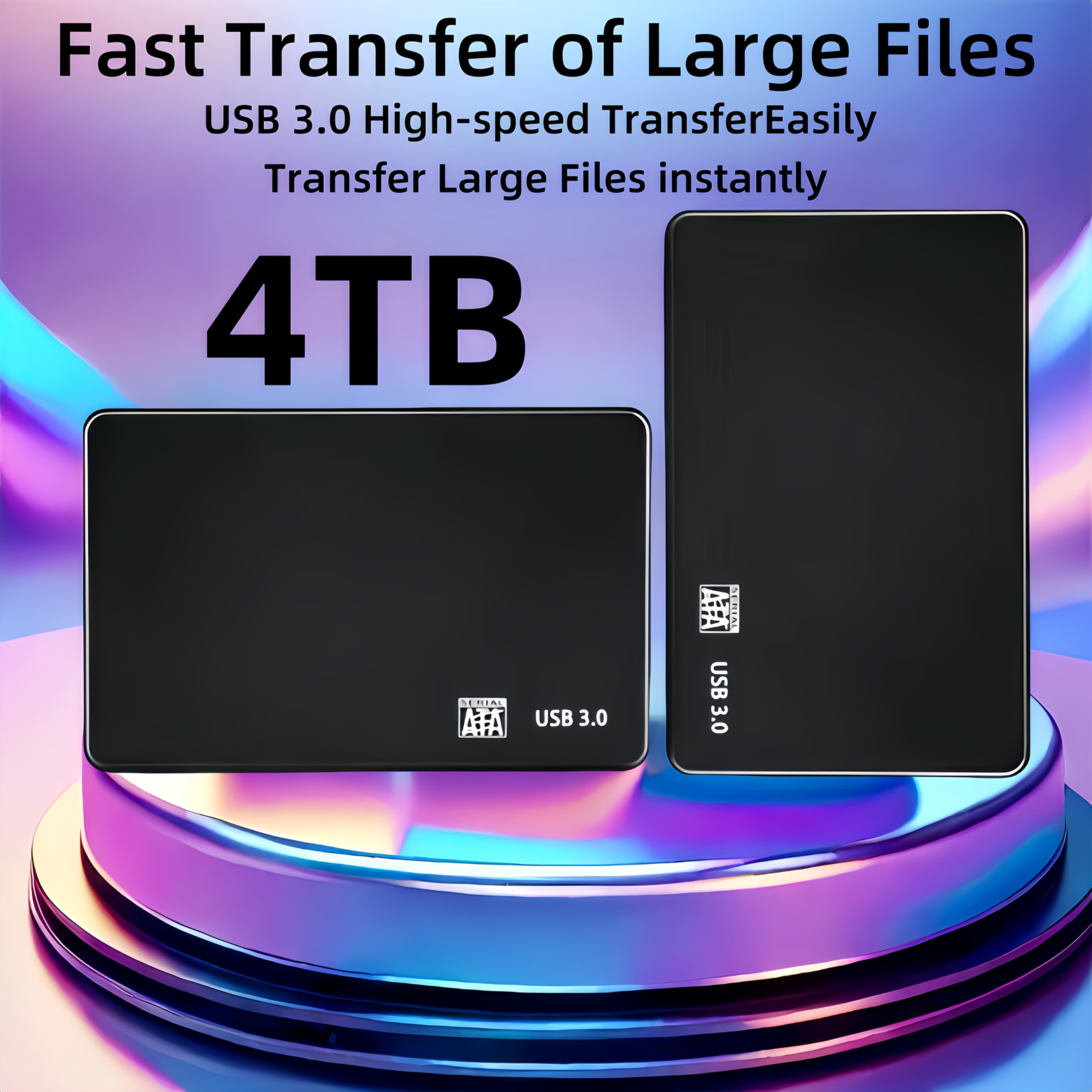 4TB High-Speed USB 3.0 Portable HDD – Tool-Free Install, ExFAT System ...