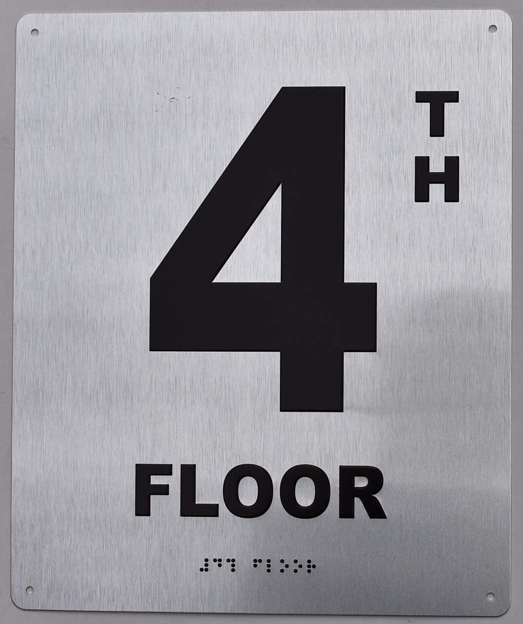 4TH Floor Sign - Floor Number Sign- Tactile Touch Braille Sign ...
