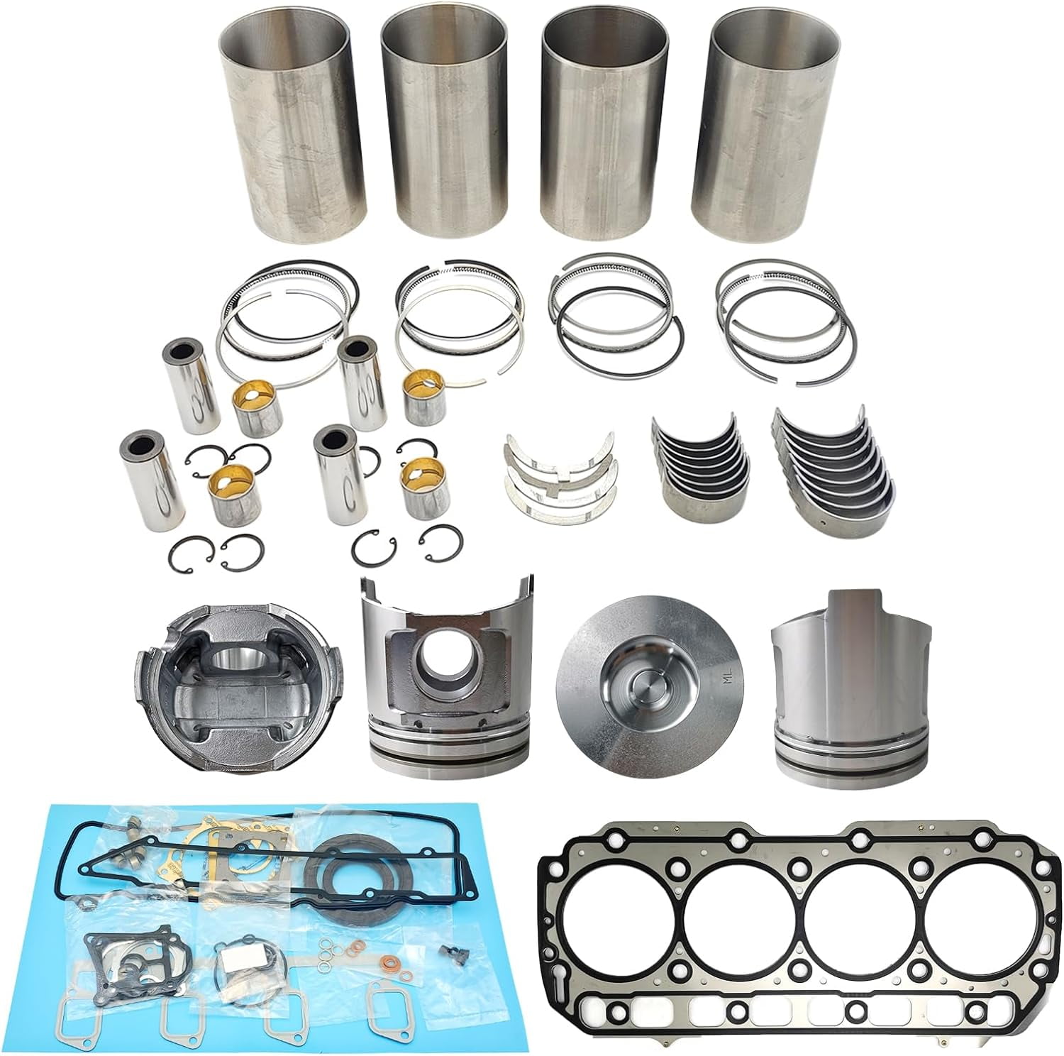 4TNV106 Engine Overhaul Rebuild Kit (No valve set) Combustion Chamber 55mm for Yanmar 4TNV106 ...