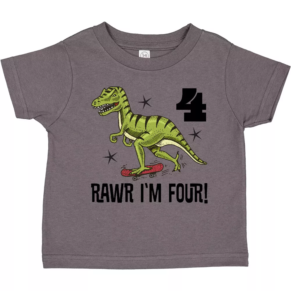 4Th Birthday Party Dinosaur 4 Year Old Toddler T-Shirt Im Dino Childs Baby Clothing, Cute Baby ...