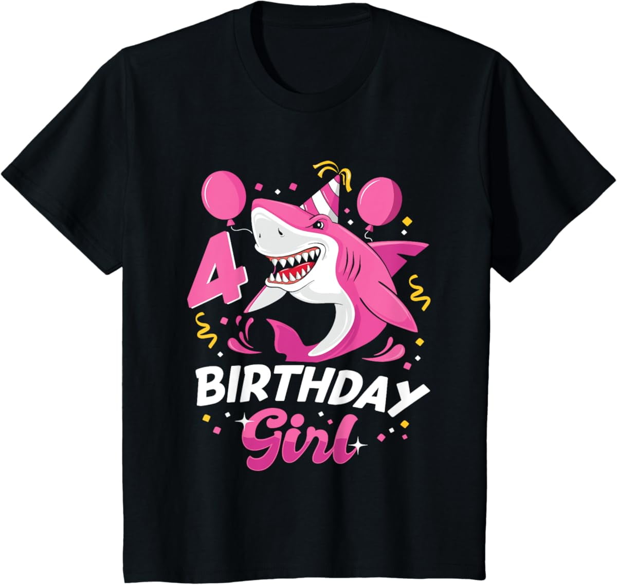4Th Birthday Shark Ocean Theme Party 4 Years Old Unisex T-Shirt S-5XL ...