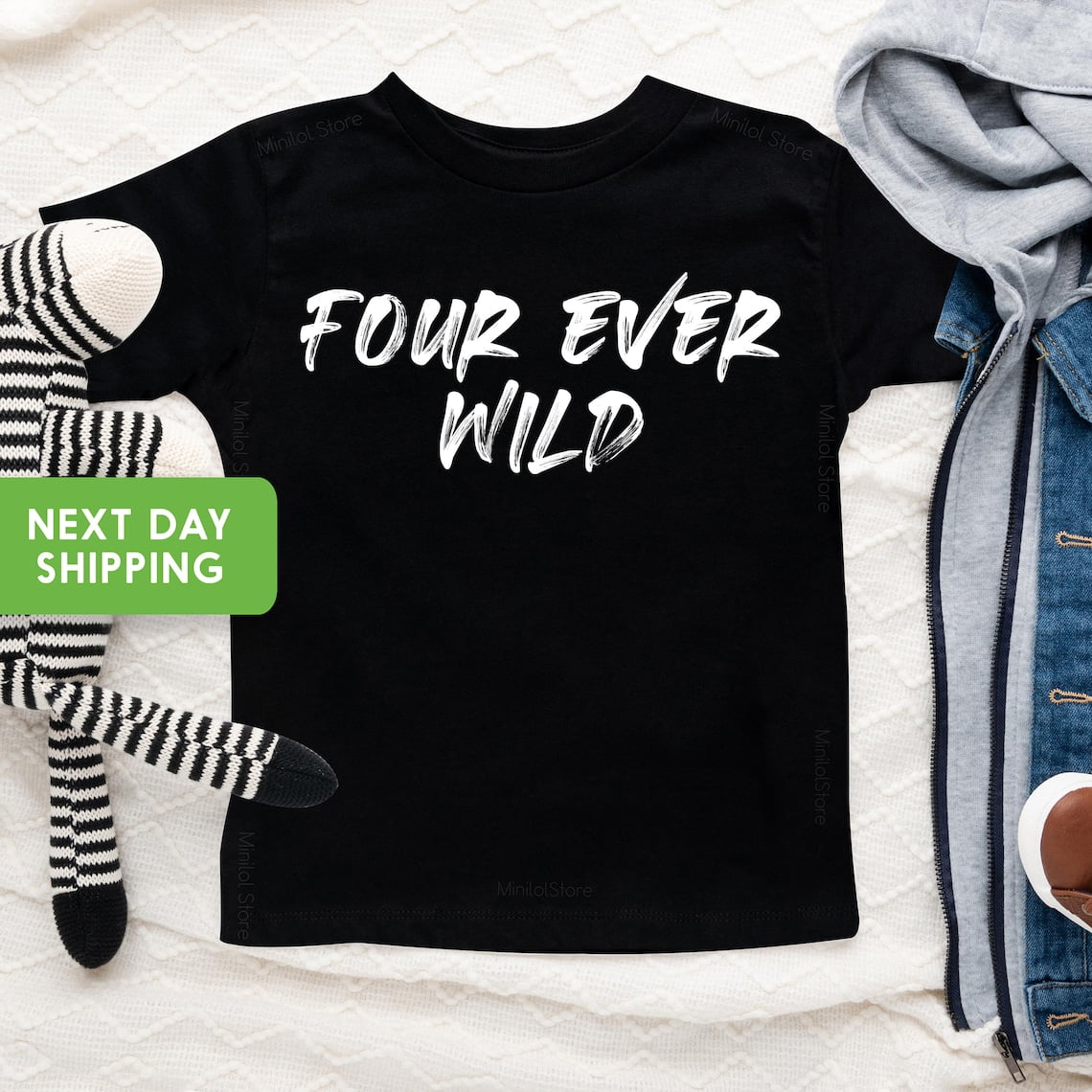 4Th Birthday Shirt Boy, Four Ever Wild Birthday Toddler Shirt, Fourth ...