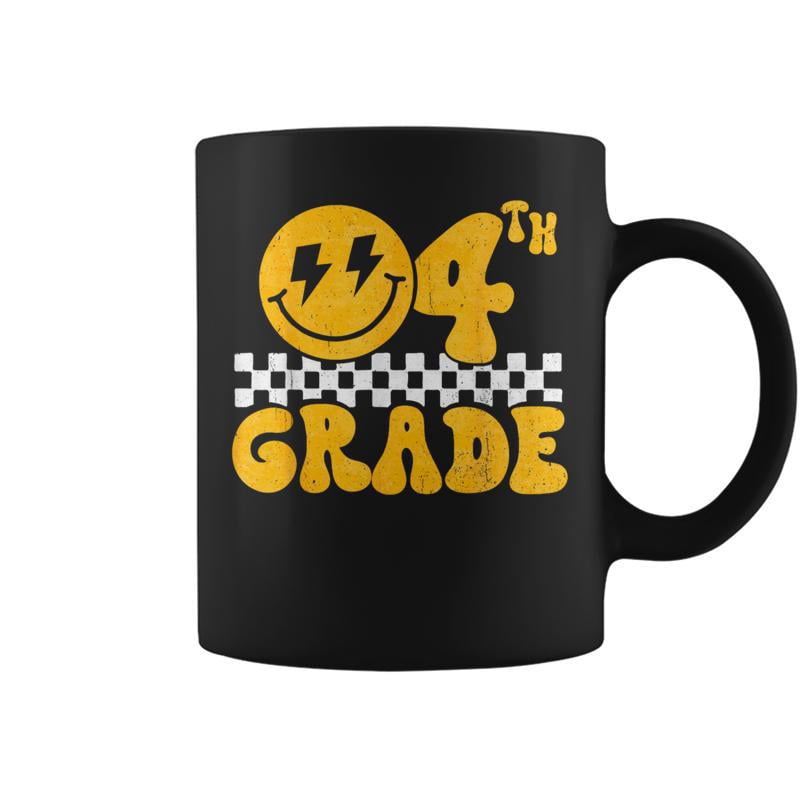 4Th Grade Groovy Smile Face Fourth Grade Teacher Boys Girls Coffee Mugs ...