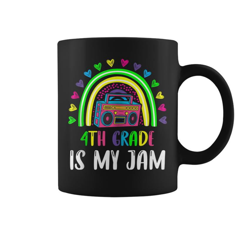 4Th Grade Is My Jam Rainbow Boombox Teacher Student Coffee Mugs ...