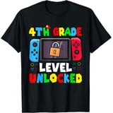 4Th Grade Level Unlocked Back To School First Day Gamer Mom & Dad And ...