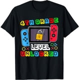 4Th Grade Level Unlocked Gamer Back To School Mom & Dad And Teacher T ...