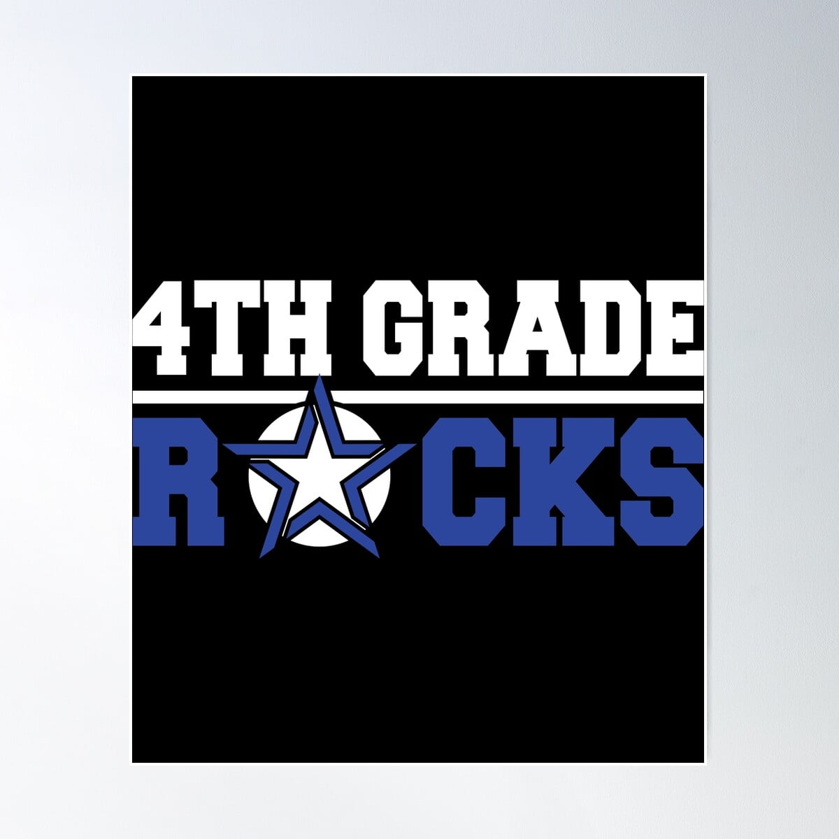 4Th Grade Rocks Funny Boys Elementary School Student Poster Wall Art ...