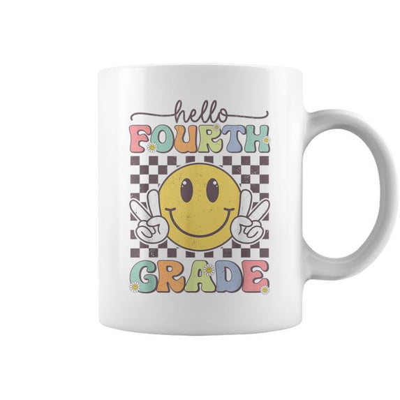 4Th Grade Team Back To School Hello Fourth Grade Smile Face Coffee Mugs ...