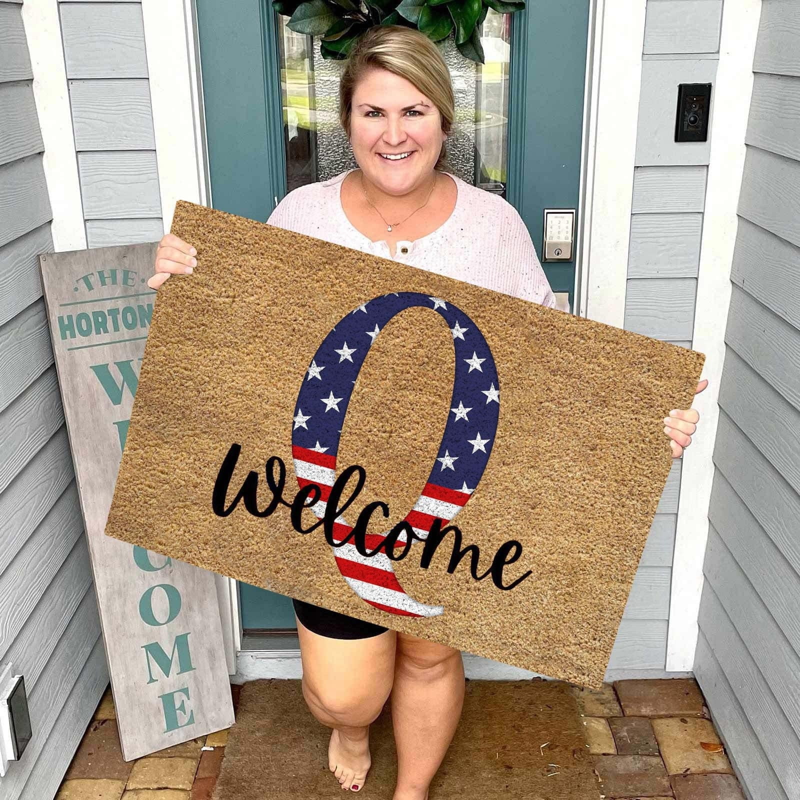 4Th of July American Flag Independence Day Doormat Entryway Rug Welcome ...
