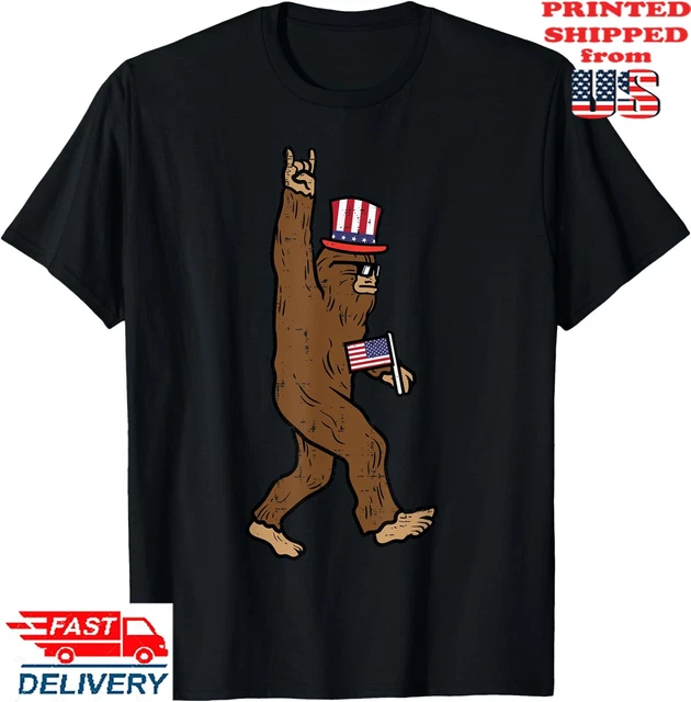 4Th July Bigfoot Sasquatch Rock Patriot Rocker Men T-Shirt, Unisex Tee ...