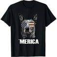 4Th July Blue Heeler Dog Merica Patriotic Usa Flag Cute Gift Unisex T ...