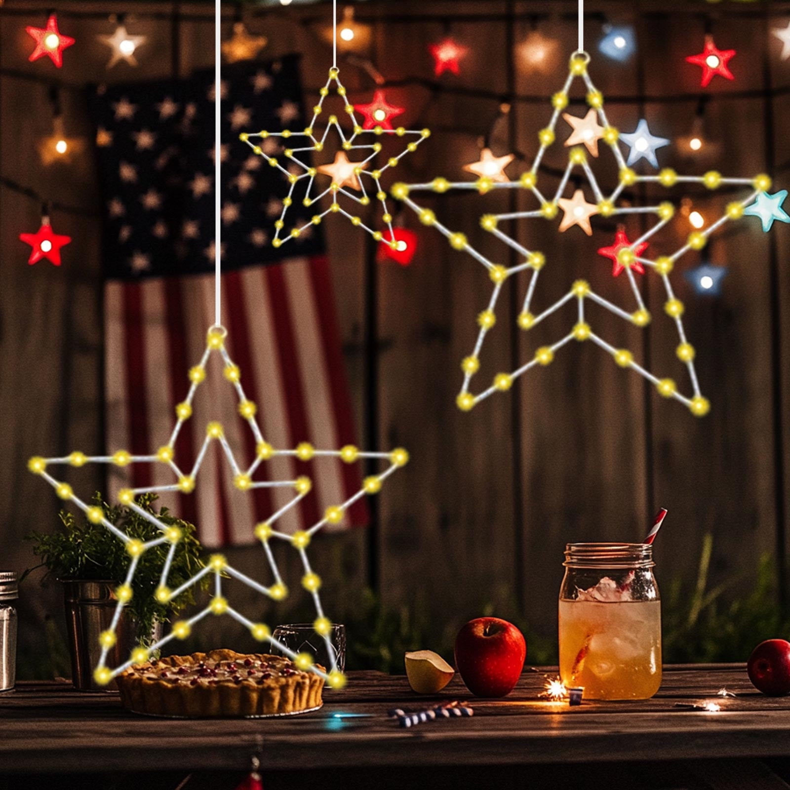 4Th of July Decor, 4Th of July String Lights, Independence Day Iron ...