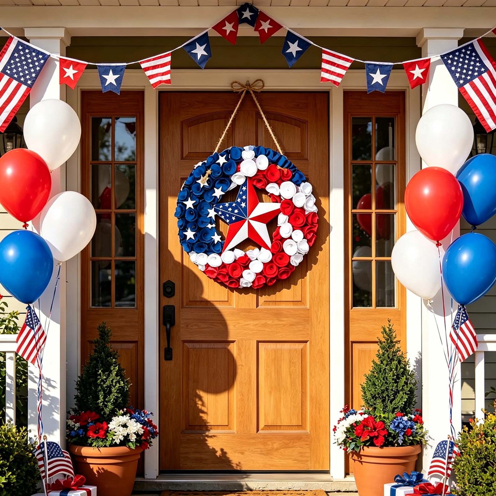4Th Of July Decorations, Anniversary Fourth Of July Wooden Welcome Wall ...