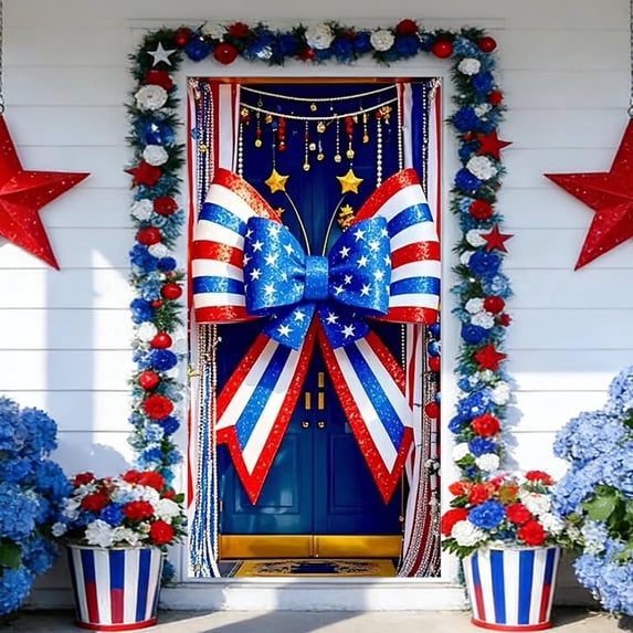 4Th of July Decorations Outdoor | Red White and Blue Patriotic Door ...