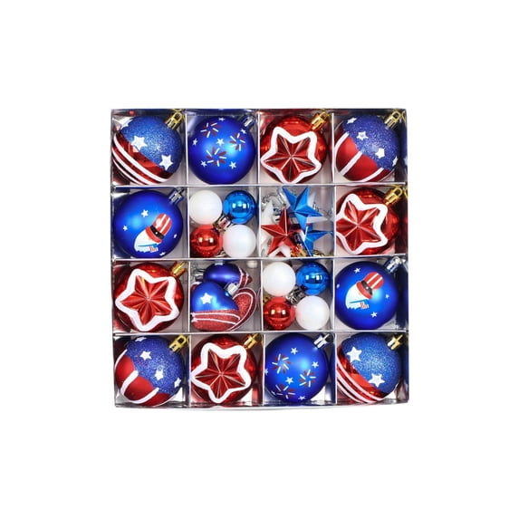 4Th of July Decorations Patriotic Hanging Ornaments 2.4 Inch Red White ...