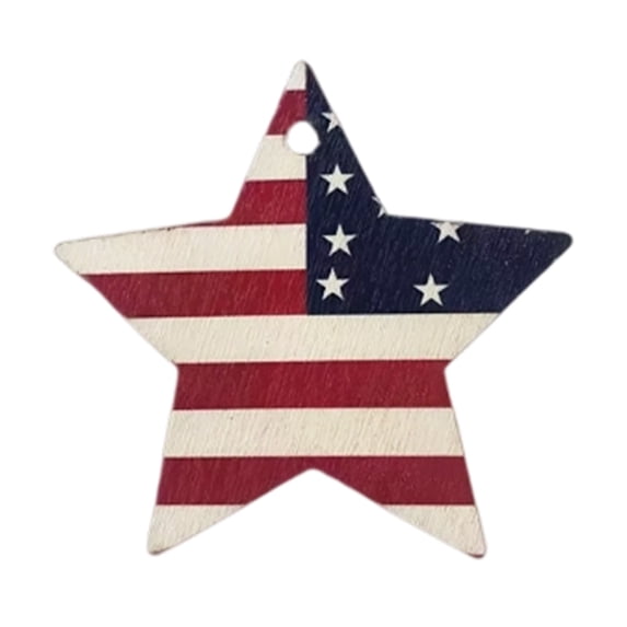 4Th of July Decorations Wooden Star 1.8 Inch Retro Patriotic Memorial ...