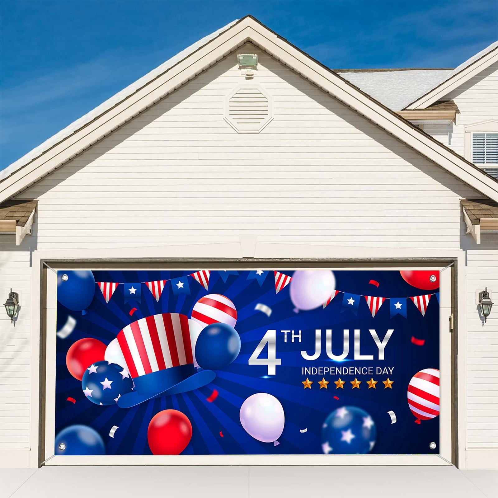 4Th of July Flags - 480*210cm Large Independence Day Outdoor Garage ...