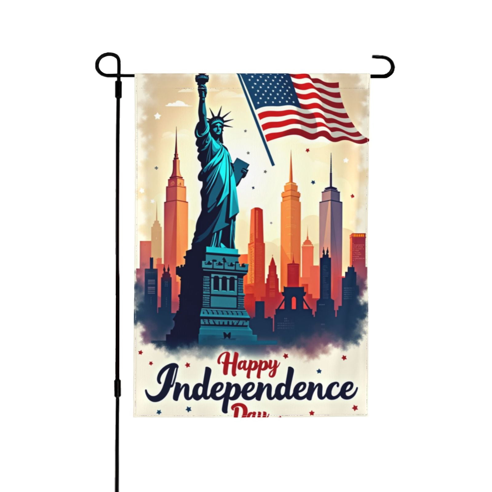 4Th Of July Garden Flag Statue Of Liberty Double Sided Usa Flag Freedom ...