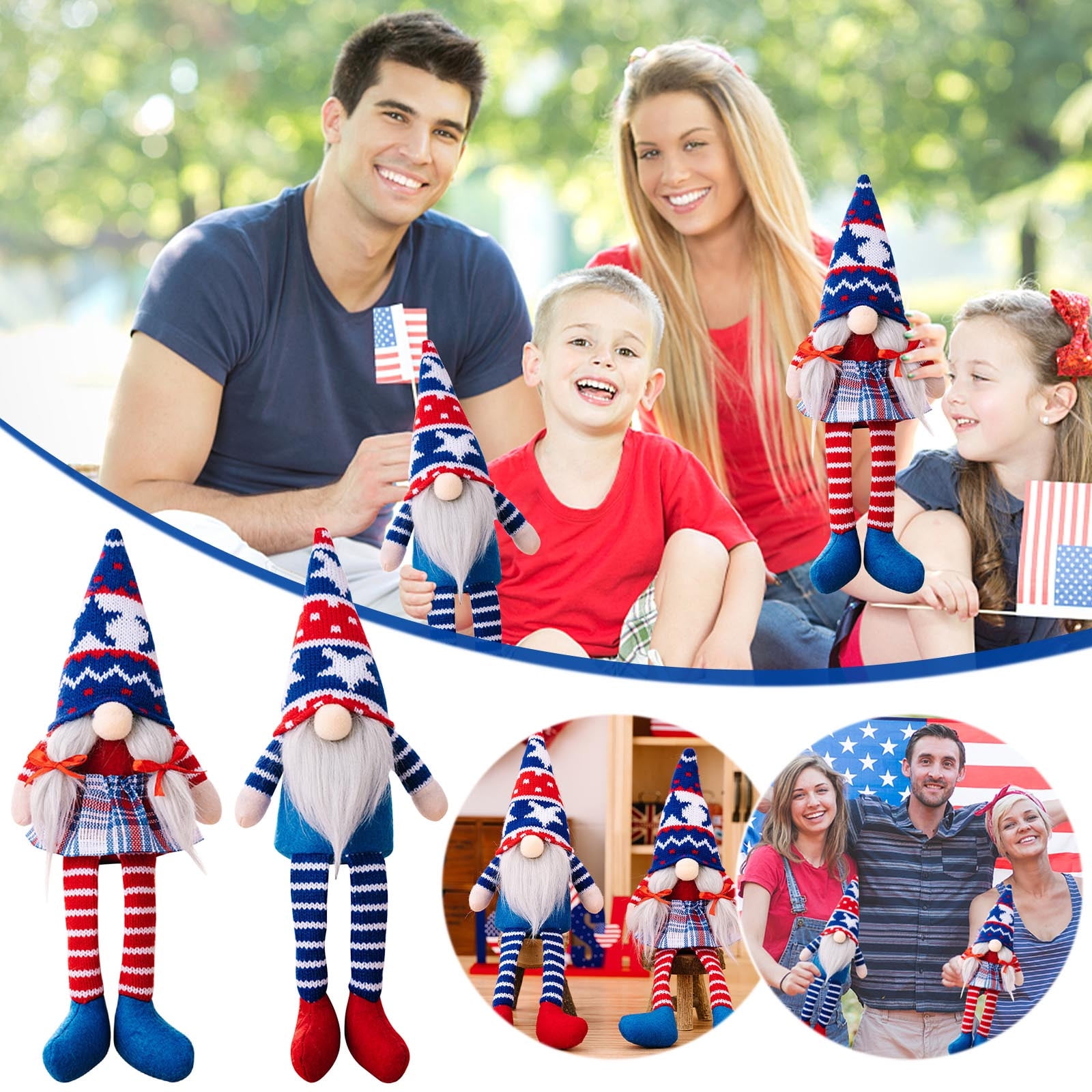 4Th of July Gnomes Djunllk Independence Day Dwarf Doll with Plush Beard ...