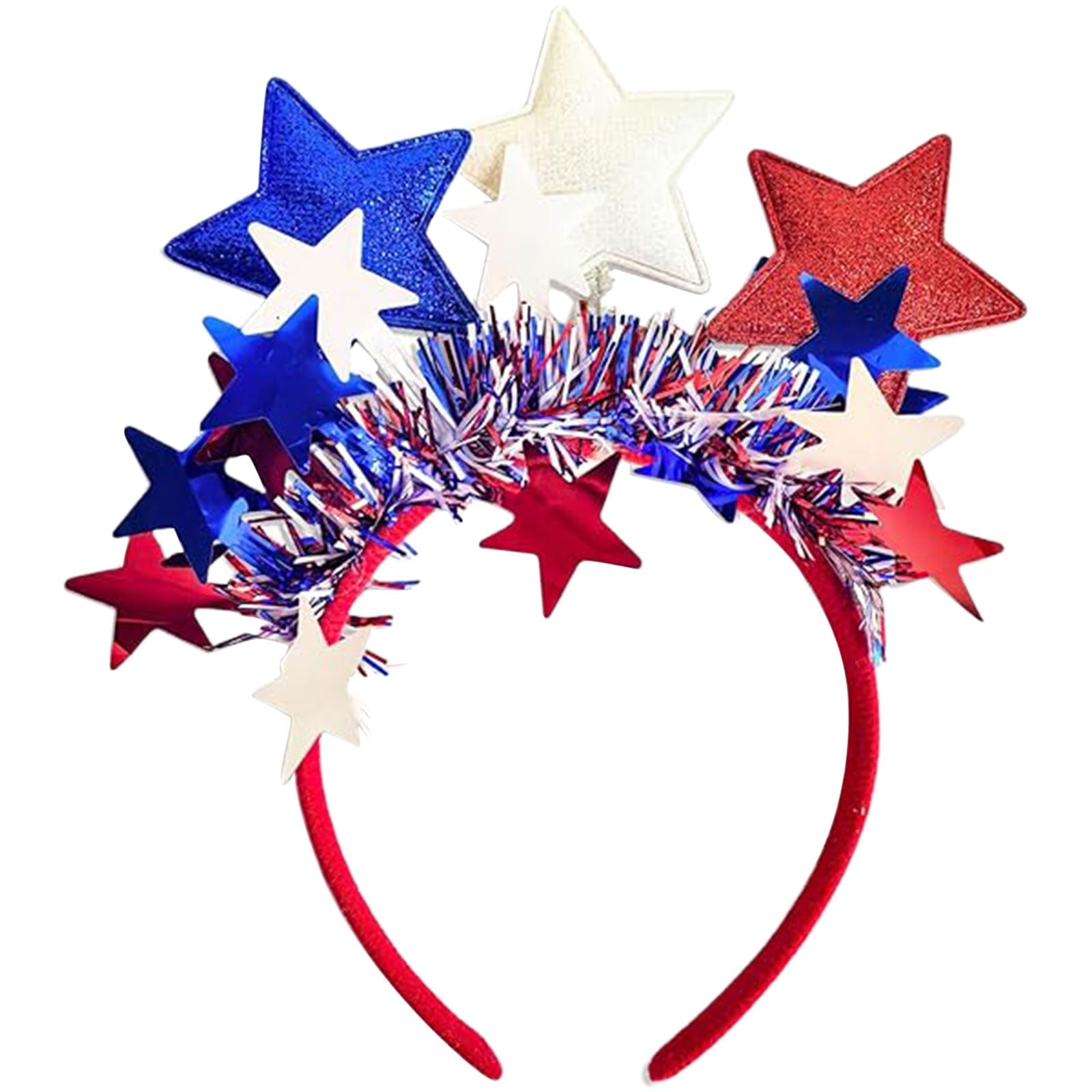 4Th Of July Hair Headband - Red White & Blue Patriotic Star Headpiece ...