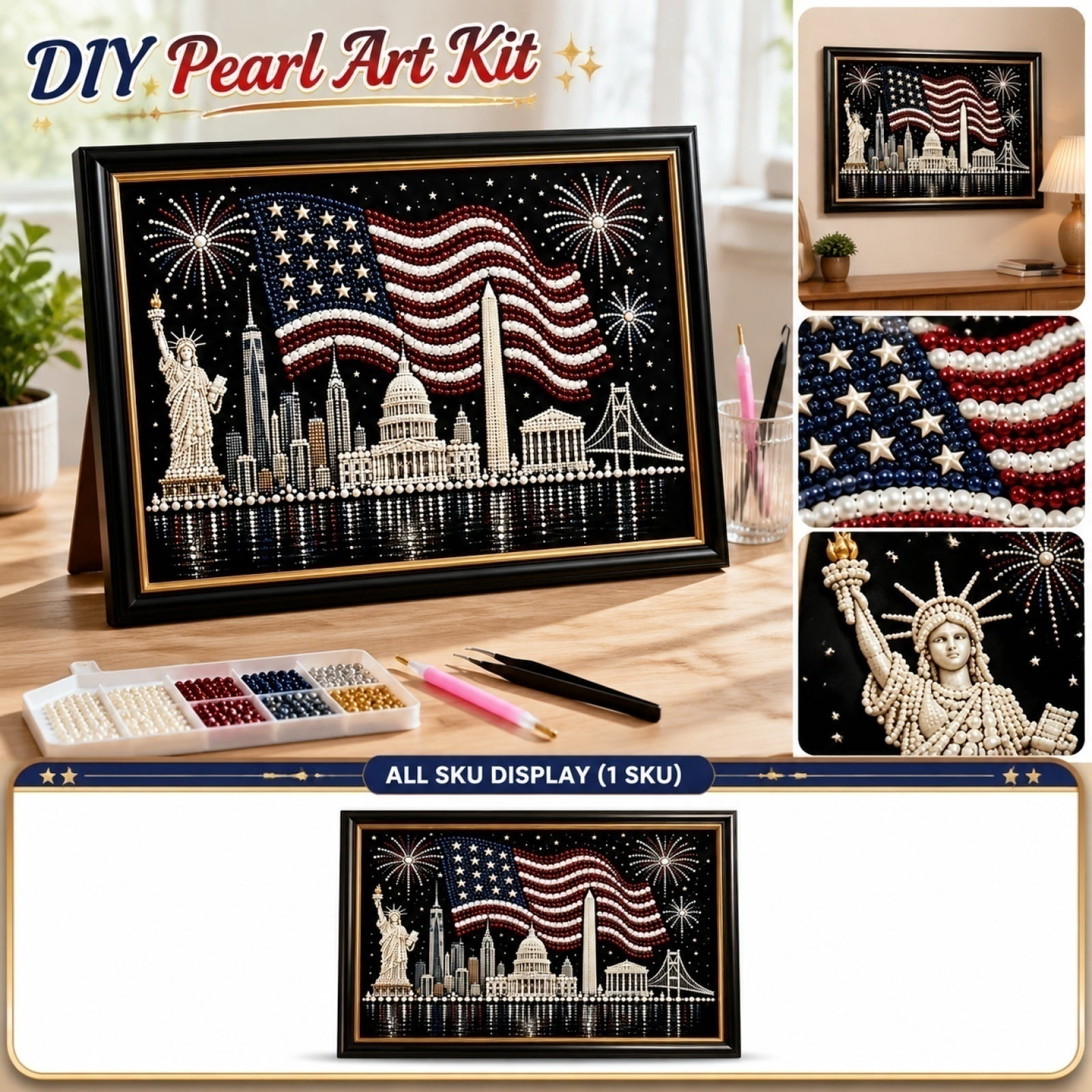 4Th of July Home Decor, Patriotic Diamond Art, Adult Craft Kit, 4Th of ...