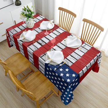 Smile Themed 4th of July Tablecloth, 60 x 104 Inch, Patriotic ...