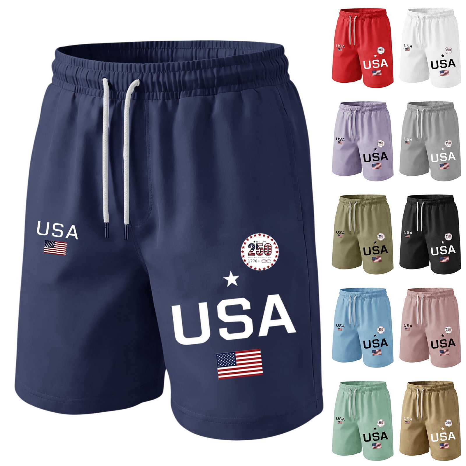 4Th Of July Outfits For Men American Flag Shorts Usa Pride Mens ...