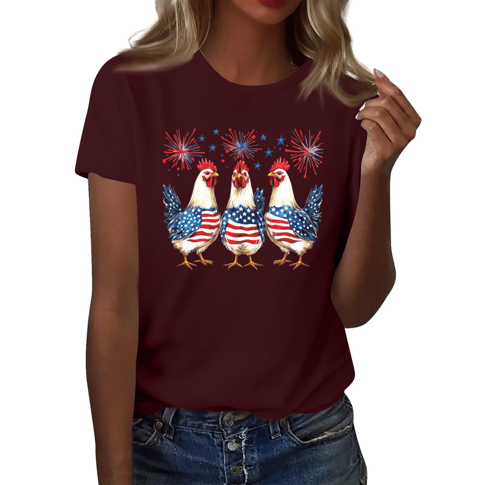 4Th Of July Outfits, Short Sleeve Tops Lightweight Soft Casual Summer ...